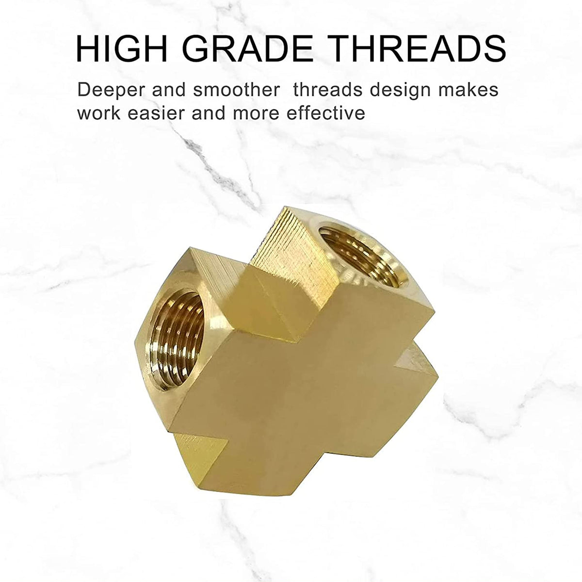 1/4 x 1/4 x 1/4 x 1/4 Inch NPT Female Thread Cross Pipe Fitting Barsto ...